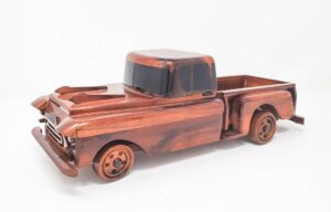 classic chevy stepside pick-up truck mahogany wood model