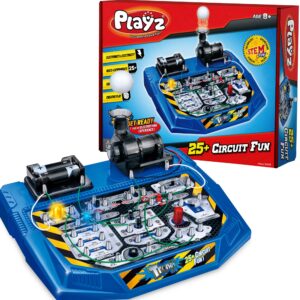 playz electric piano circuit board for kids - 38+ music lab experiments, kids' electronics kit, diy engineering toy & educational science kits, & stem projects for kids ages 8-12, teens, boys, & girls