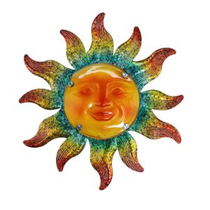 joybee metal sun face wall art decor-sunface all decor-home decor artistic sun face metal wall sculpture for indoors or outdoors kitchen farmhouse patio porch (13.25 * 12.5inch)