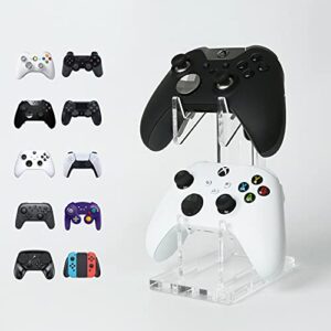 oaprire dual controller holder gaming accessories, suitable for almost all controllers, controller stand for xbox one ps4 ps5 steam pc (crystal clear)