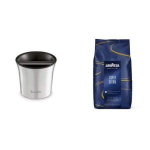 breville knock box (bcb100 silver) and lavazza super crema whole bean coffee blend (2.2 lbs)