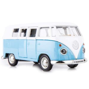 tgrcm-cz 1/36 scale bus casting car model, zinc alloy toy car for kids, pull back vehicles toy truck for toddlers kids boys girls gift (blue)