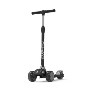 jetson scooters - triton 3 wheel kick scooter (black) - collapsible portable kids three wheel push scooter - lightweight folding design - high stability lean-to-steer safety