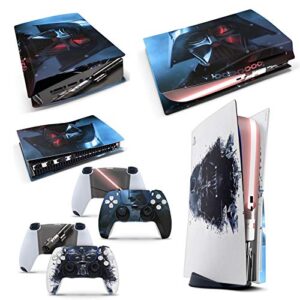 ps5 disk console vader from starwars skin decal vinal sticker + 2 controller skins set