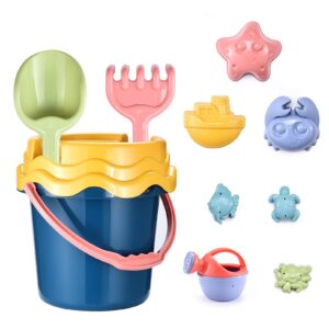 kids beach sand toys set, 11pcs beach toys beach molds sand molds, beach bucket, beach shovel tool kit, sandbox toys, for toddlers kids outdoor indoor