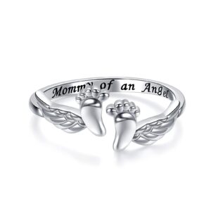 miscarriage ring loss of pregnancy rings 925 sterling silver loss mommy of an angel memorial jewelry sympathy gift for women mom (miscarriage ring)