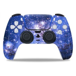 gebaisi ps5 controller skin sticker for playstation 5 cover wrap decal blue starry sky