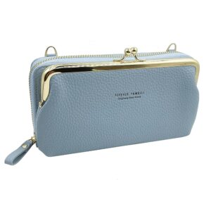 small crossbody bag cell phone purse wallet with credit card slots for women hemall (blue) h317