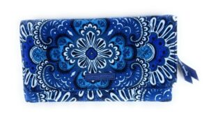 vera bradley rfid wallet crossbidy blue tapestry quilted cotton