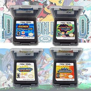 digimon world championship & world dawn & world ds & world dusk cartridge games card compatible with nds/ 3ds / dsi / dsl / 2dsxl/ 3dsxl (4pcs) - reproduction version