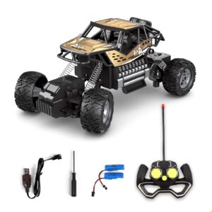 rc cars, remote control car, scale off road monster trucks 25+ mph speed 2.4ghz all terrain, 2 rechargeable batteries toy crawlers vehicles for 6 7 8 9 10 11 12 years old boys and girls (gd1)