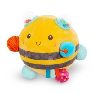 b. sensory plush bumble bee baby ,sensory baby toy – bumpy plush bee with fun features, interactive play, bumps, colors, textures & sounds, toys for infants, babies,fuzzy buzzy bee – 0 months +