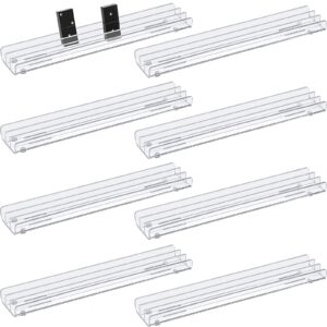 skylety 8 pieces acrylic domino racks acrylic domino trays holders acrylic domino holders organizer tray acrylic racks for mexican train, dominoes not included (clear)