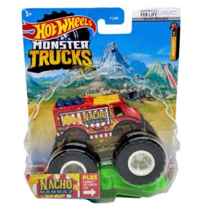 hot wheels monster trucks nacho mammas, re crushable 35/75 [fast foodie 2/6] red 2021