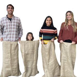 woolsacks potato sack race bags for adults | large 24" x 40" burlap sacks for sack races | great for birthday parties, outdoor events, gardening, & more (pack of 5)