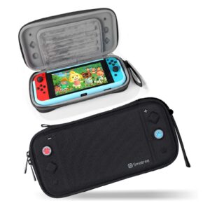 smatree hard shell carry case for nintendo switch with 10 game cartridges, protective storage case for travel（black）