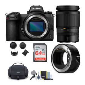 nikon z 7ii mirrorless digital camera with 24-200mm lens and ftz ii mount adapter bundle (5 items)