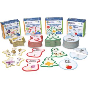 learning resources holiday preschool puzzle pack - self-correcting puzzles, christmas preschool toys, educational christmas gifts , christmas gifts for boys and girls, ages 3+