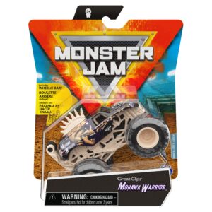 monster jam, official mohawk warrior monster truck, die-cast vehicle, bone yard trucks series, 1:64 scale