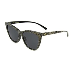 sofia vergara x foster grant women's sofia sunglasses cat eye, black and grey snake print, 55 mm