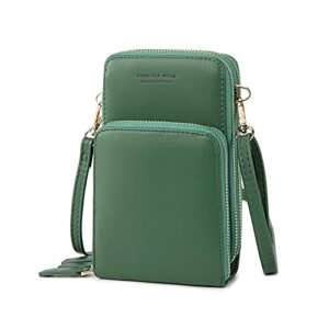 senlany cell phone purse small crossbody bag for women touchscreen purse with cards slots phone purses with shoulder strap green