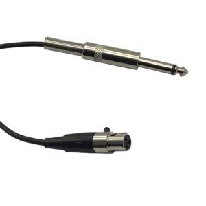 mmnne 1ft 1/4" ts male plug to mini xlr-female 3-pin cable connector, straight connectors (black 1ft)