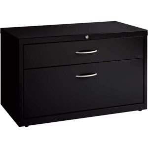 global industrial 36" low credenza with file cabinet, black