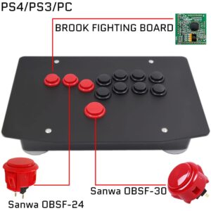 fightbox rac-j500b-ps all buttons arcade joystick game controller for ps4/ps3/pc sanwa obsf-24 30