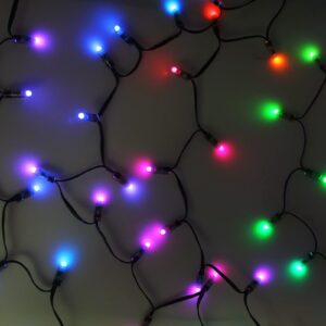 alitove outdoor string lights 60ft 100 bulbs led christmas lights color changing waterproof rainbow fairy lights with app 213 dynamic color effects for patio garden party holiday indoor outdoor décor