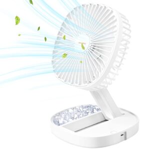 mocamola small desk fan, aromatic desigh with quiet 3 speeds wind, usb powered with portable adjustable mini fan for home, office, travel, camping, outdoor, indoor, car, 4.9 inch white