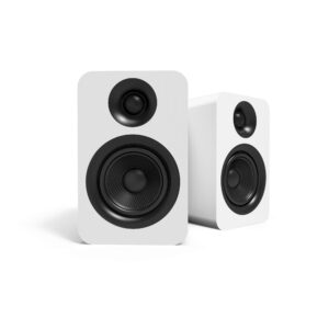 kanto yu passive 4" passive bookshelf speakers with 1" silk dome tweeter | external amplifier required | pair | matte white