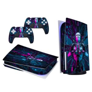 ps5 skin for console and controller,vinyl sticker decal cover for playstation 5, whole body skin protector durable, scratch resistant, compatible with playstation 5 disk edition (queen of quantum zen)