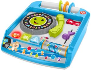 fisher-price laugh & learn remix record player, musical toy with learning content for infants and toddlers ages 6 to 36 months