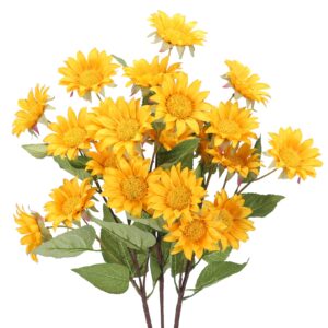 huaesin 21 heads sunflowers artificial flowers long stem fake sunflowers silk sunflower bouquet for home wedding wreath party table centerpieces decor