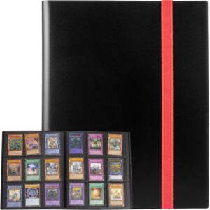 geaoffice card binder, 9 pockets trading card album folder, 360 side loading pocket binder for sports&game cards, mtg and other tcg, atcs, black