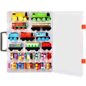 alcyon toy storage case compatible with thomas & friends minis engines/for mini brands toys series 1 2 3 4 /for disney doorables collectible mini figures/for mini mart and more (box only)-white