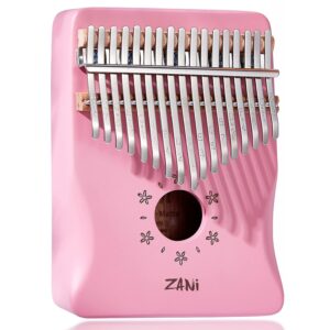 tienclef kalimba thumb piano with engraved notes finger piano portable musical instrument (pink)