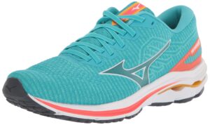 mizuno women's wave inspire 18 running shoe, turquoise, 8