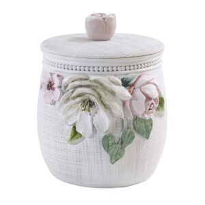 avanti linens - covered jar, guest bathroom essentials, floral home decor (spring garden collection)