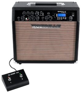 rockville g-amp 40 guitar amplifier 10" speaker/bluetooth/mic in/usb/footswitch,black