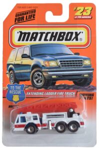 matchbox extending ladder fire truck, moving parts #23 [white]