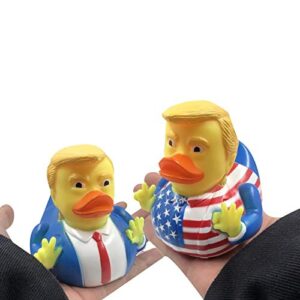 2pcs trump duck baby bathing rubber cartoon former us president fun water floating home decor