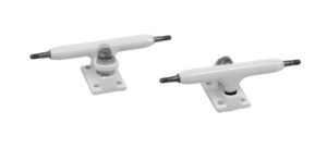 34mm prodigy gen2 pro fingerboard trucks - pro style base and hanger with custom pivot tuning and pro duro bubble bushings - white colorway