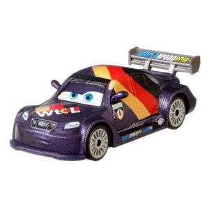 disney car toys max schnell die-cast car, 1:55 scale fan favorite character vehicle for racing and storytelling fun, gift for kids ages 3 years and older