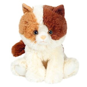 wegedu tabby kitten cat stuffed animal - calico kitty plush toy for kids and babies, bedtime and birthday gift, 14.6 inches