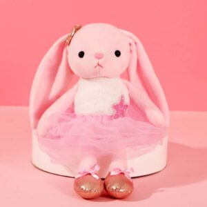 ruzucoda ballerina dolls plush bunny rabbit soft toys ballet dance recital gifts for girls pink 15.5 inches