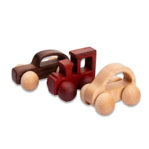 wooden rattle toy baby wooden car baby toddler toy preschool education car toy 3pcs newborn gift