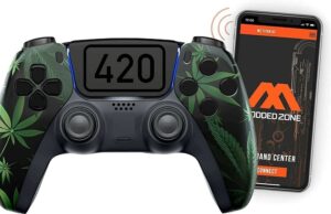 moddedzone custom rapid fire, anti recoil, macros modded wireless controller for ps5 & pc - unique smart mods for ps5 controller controlled by the app. best for fps games. enhanced gaming experience (skull)