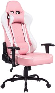 blue whale massage gaming chair for adults, 350lbs office chair with retractable footrest, adjustable armrest, classic pu leather big and tall ergonomic computer chair