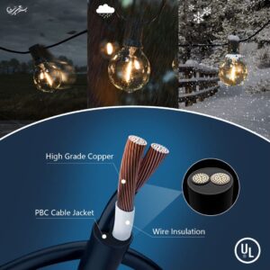 100ft outdoor string lights waterproof patio lights,shatterproof led outside globes ul listed exterior, indoor lighting backyard bistro party